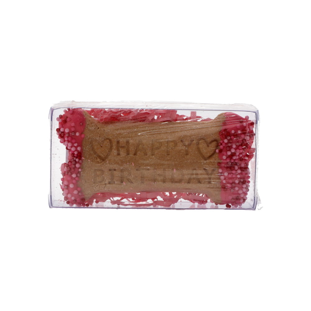 DOG TREATS | Huds and Toke: Happy Birthday Bone PINK Cookie (Small ...